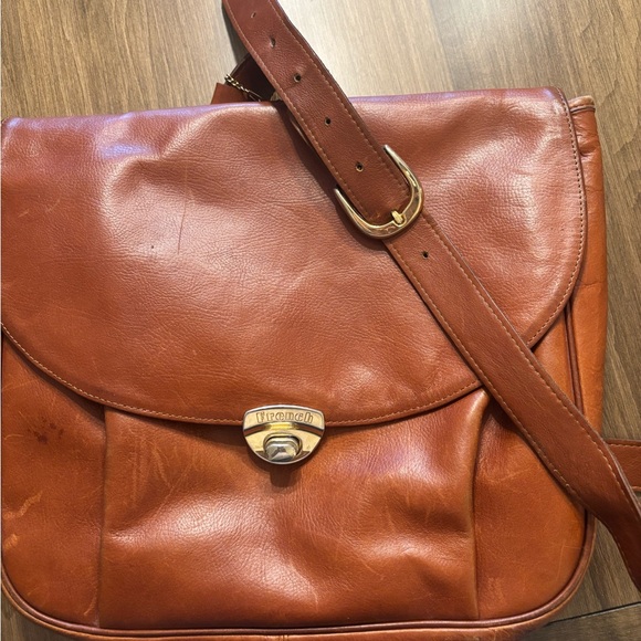 french company | Bags | Vintage French Company Brown Leather Messenger ...